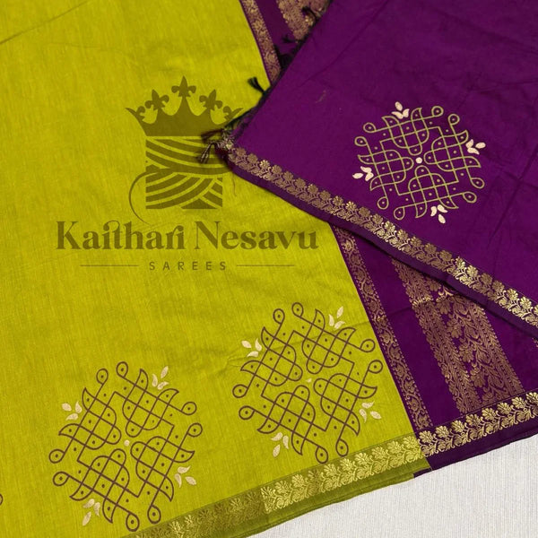 Madhavi Signature Kolam Cotton Saree – Customised & Elegant